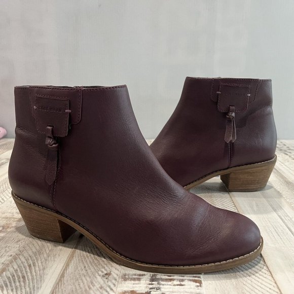 Cole Haan | Shoes | Cole Haan Joanna Leather Ankle Boots Burgundy Wine ...